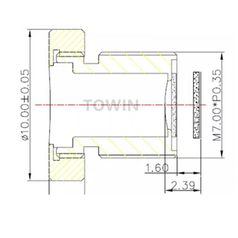 1/4" M7 2mm Weitwinkelobjektiv mit geringer Verzeichnung - Towin