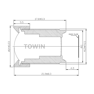 Low distortion wide angle 4.1mm 75° M12 mount lens - Towin