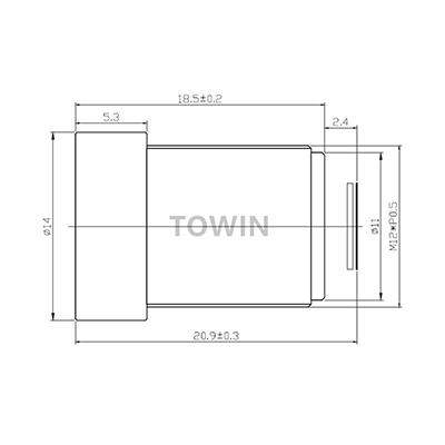 Low distortion wide angle 3mm 62° M12 mount lens - Towin
