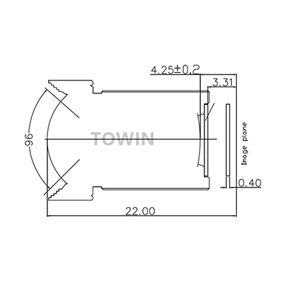 Low distortion wide angle 4mm 50° M12 mount lens - Towin
