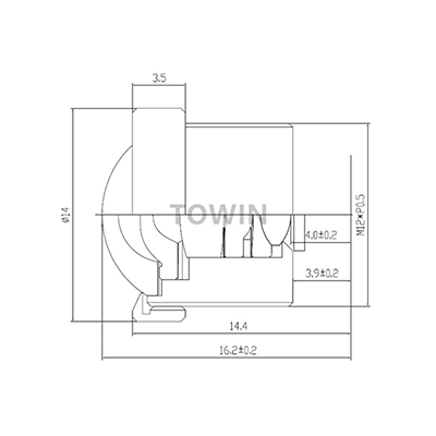 Low distortion wide angle 110° M12 mount lens - Towin