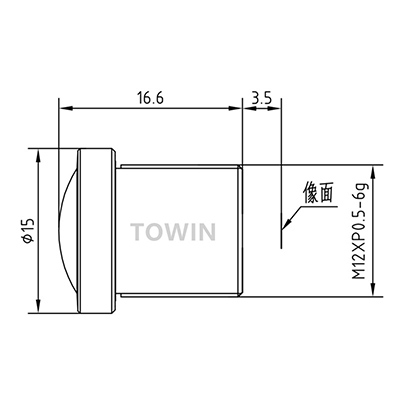 CCTV IR corrected 1/3″ 185° M12 Fisheye lens - Towin